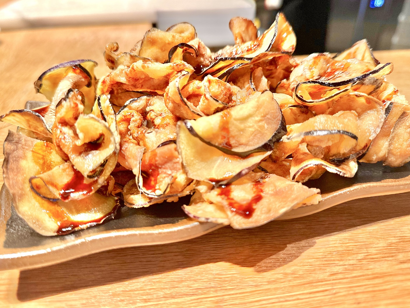 Eggplant Chips with Honey - Olive Sunshine