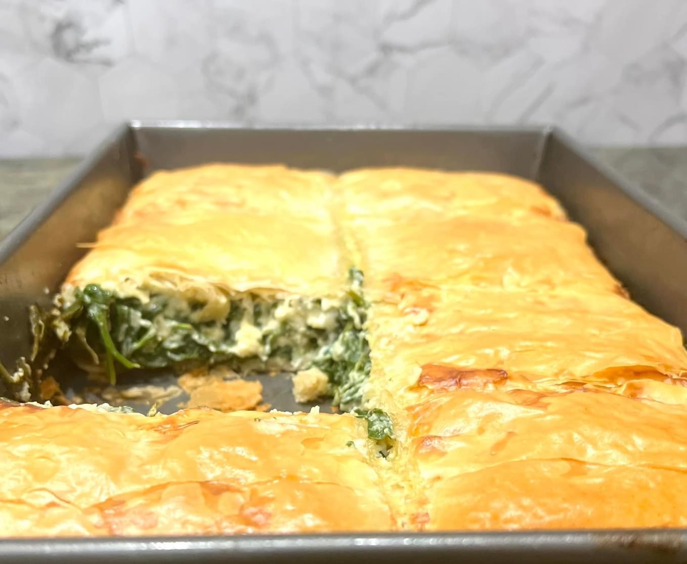Savory Spanakopita Spinach Pie - Olive Sunshine